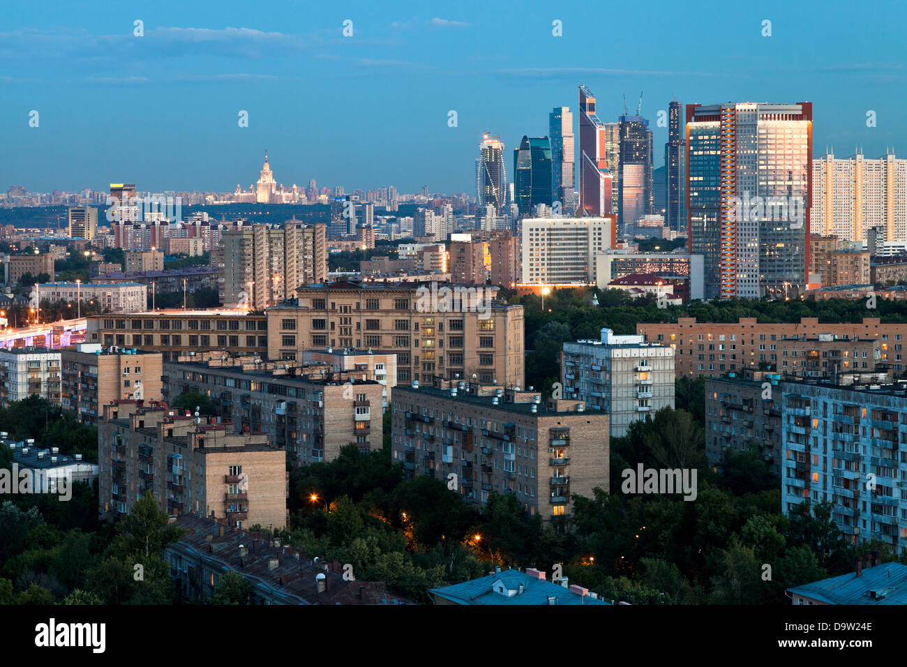 summer twilight over Moscow city Stock Photo - Alamy