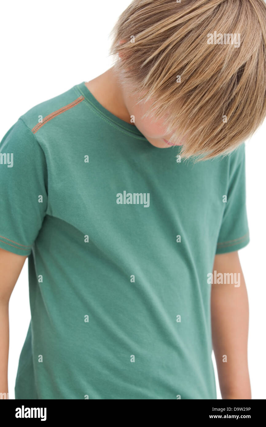 Boy looking down Stock Photo - Alamy
