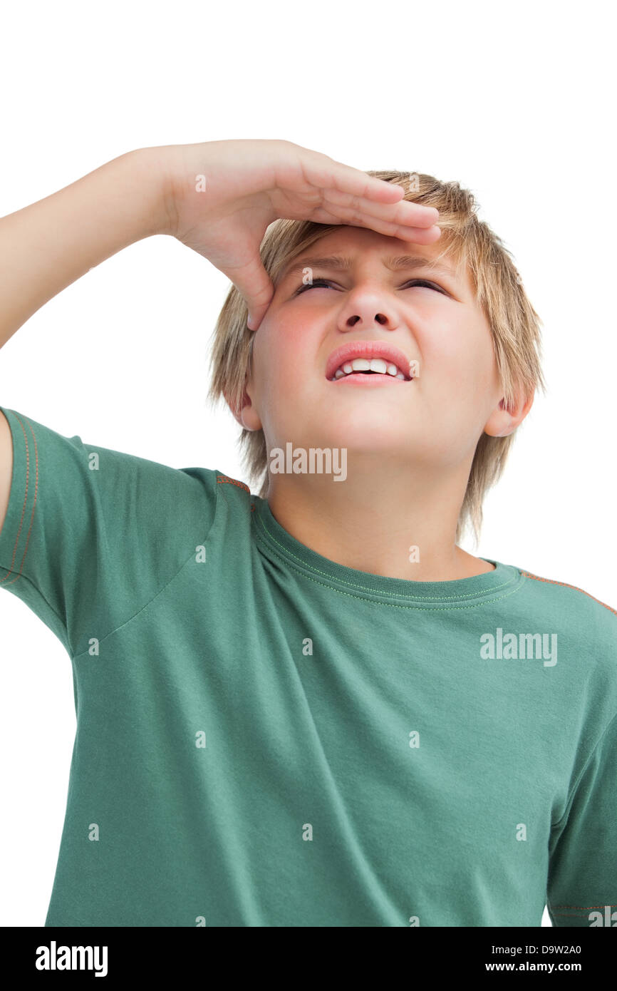 Little boy looking up Stock Photo - Alamy