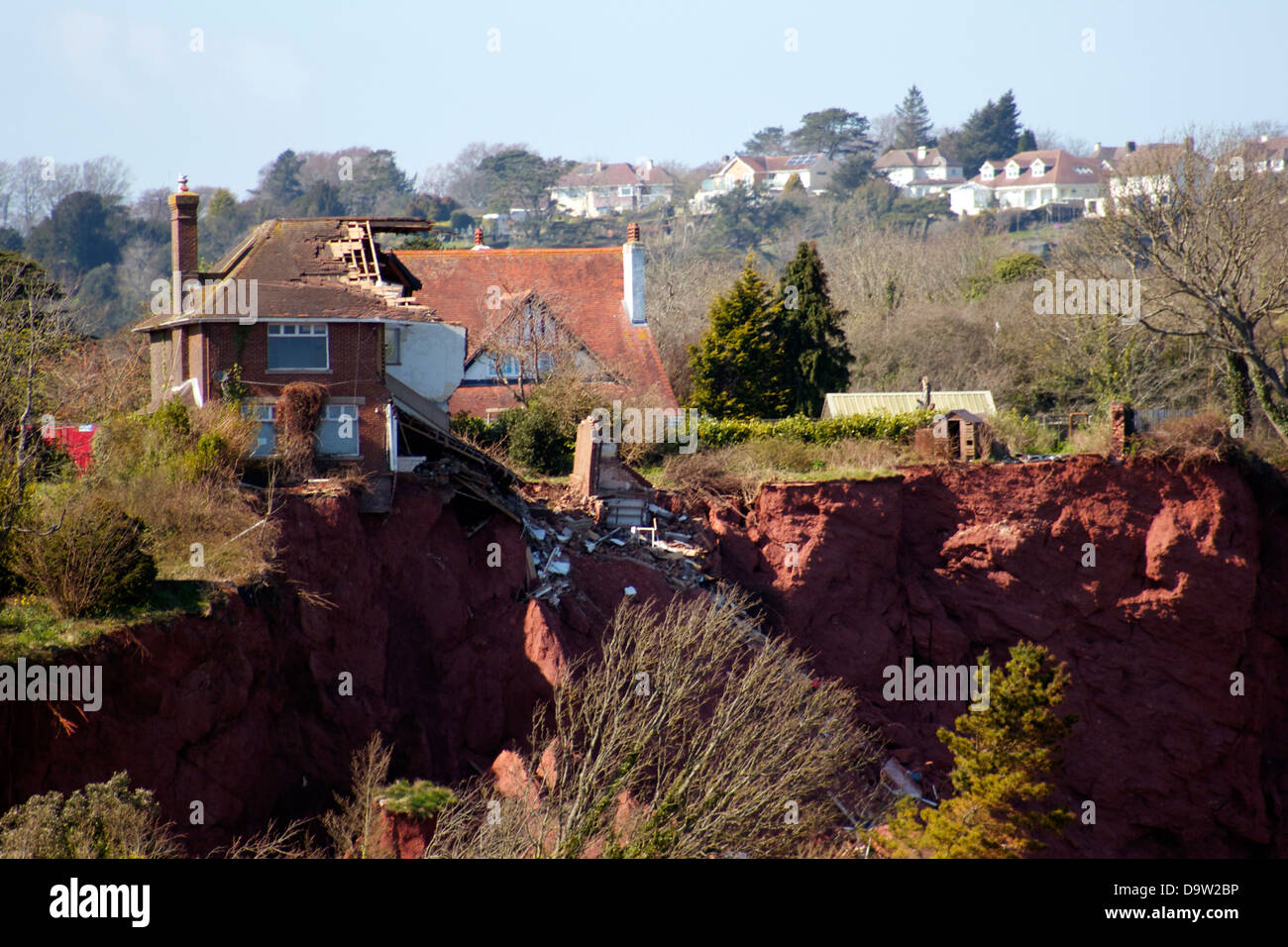 Babbacombe landslide house, before being demolished Stock Photo - Alamy