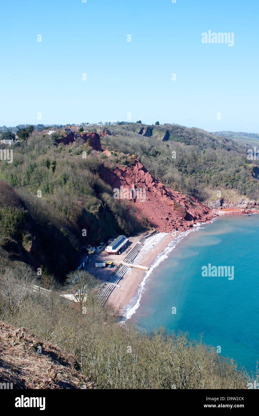 Landslide at Oddicombe beach in Babbacombe Stock Photo - Alamy