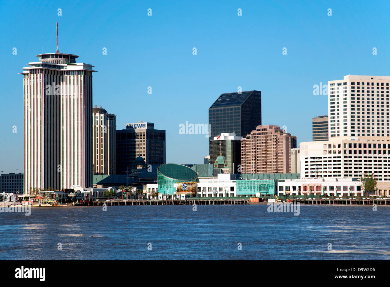 Skyline of New Orleans, Louisiana from the Mississippi River Stock ...