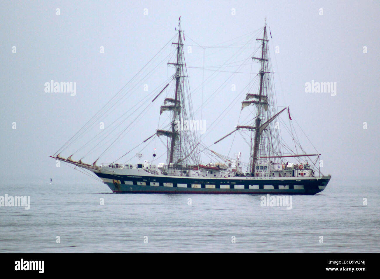 Tall ships Youth Trust ship at anchor in Torbay Stock Photo - Alamy
