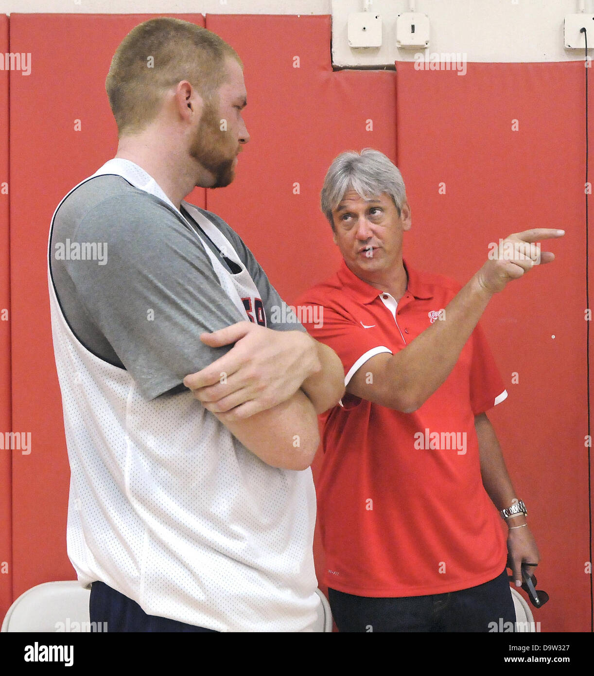 June 25, 2013 - Colorado Springs, NM, U.S. - UNM's Alex Kirk talks with ...