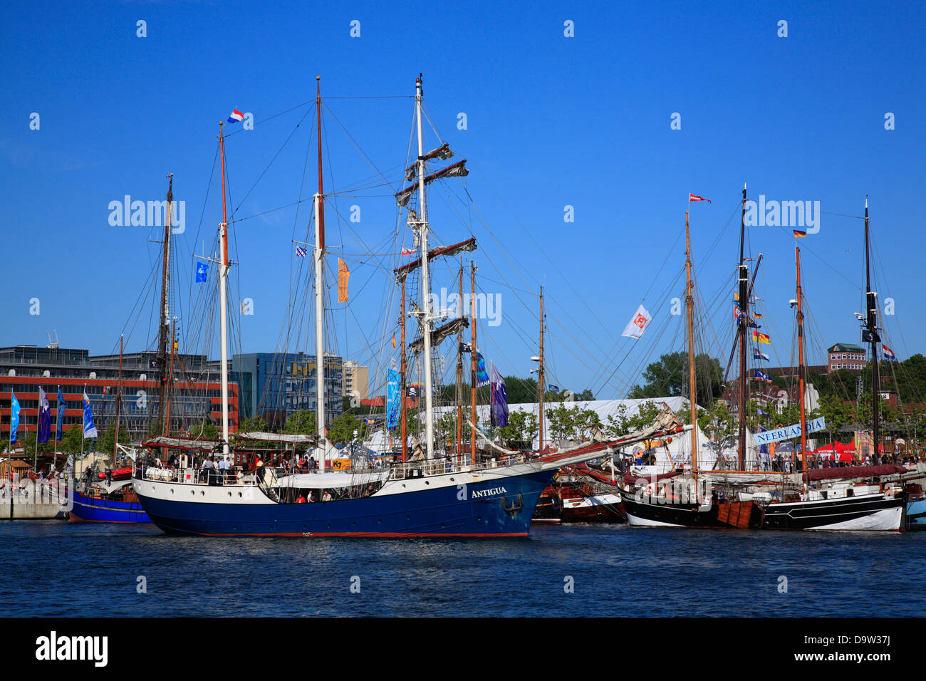 Sailing ships at Kiel harbor, Schleswig-Holstein, Germany, Europe Stock ...