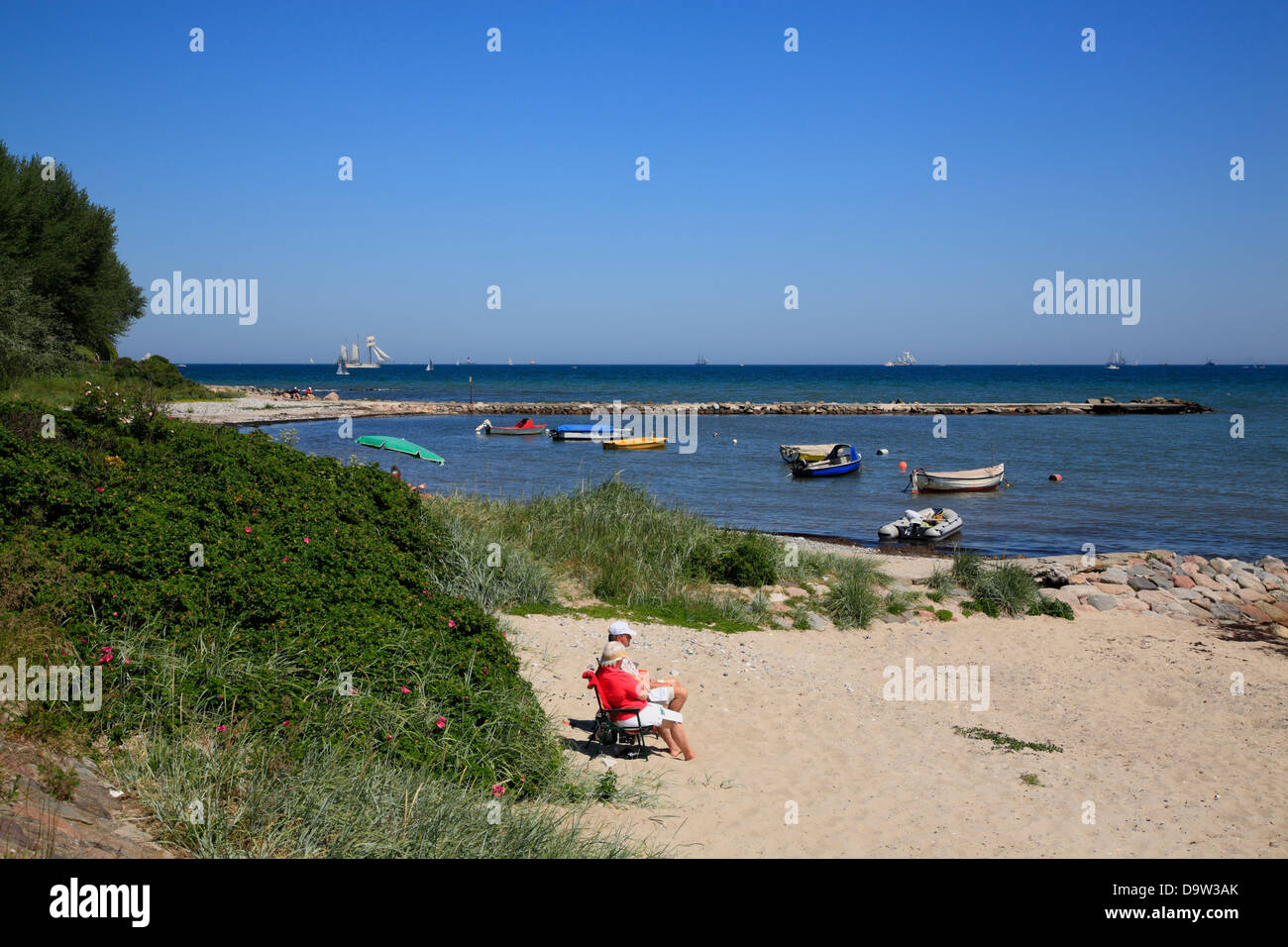 Beach at Bülk lighthouse, Kiel Bay, Schleswig-Holstein, Germany, Europe ...