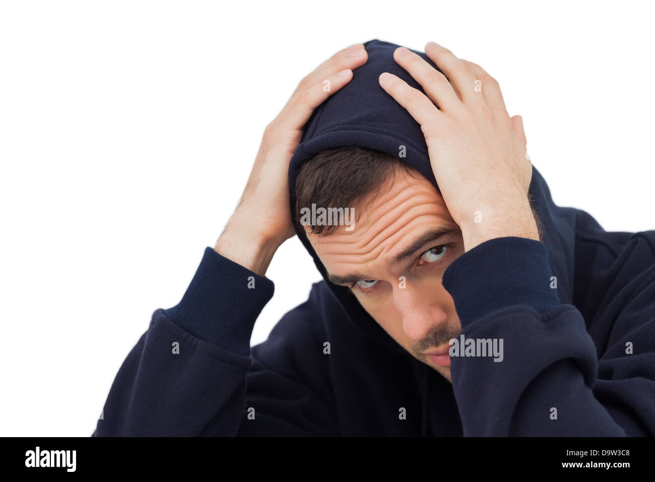 Man looking troubled Stock Photo - Alamy