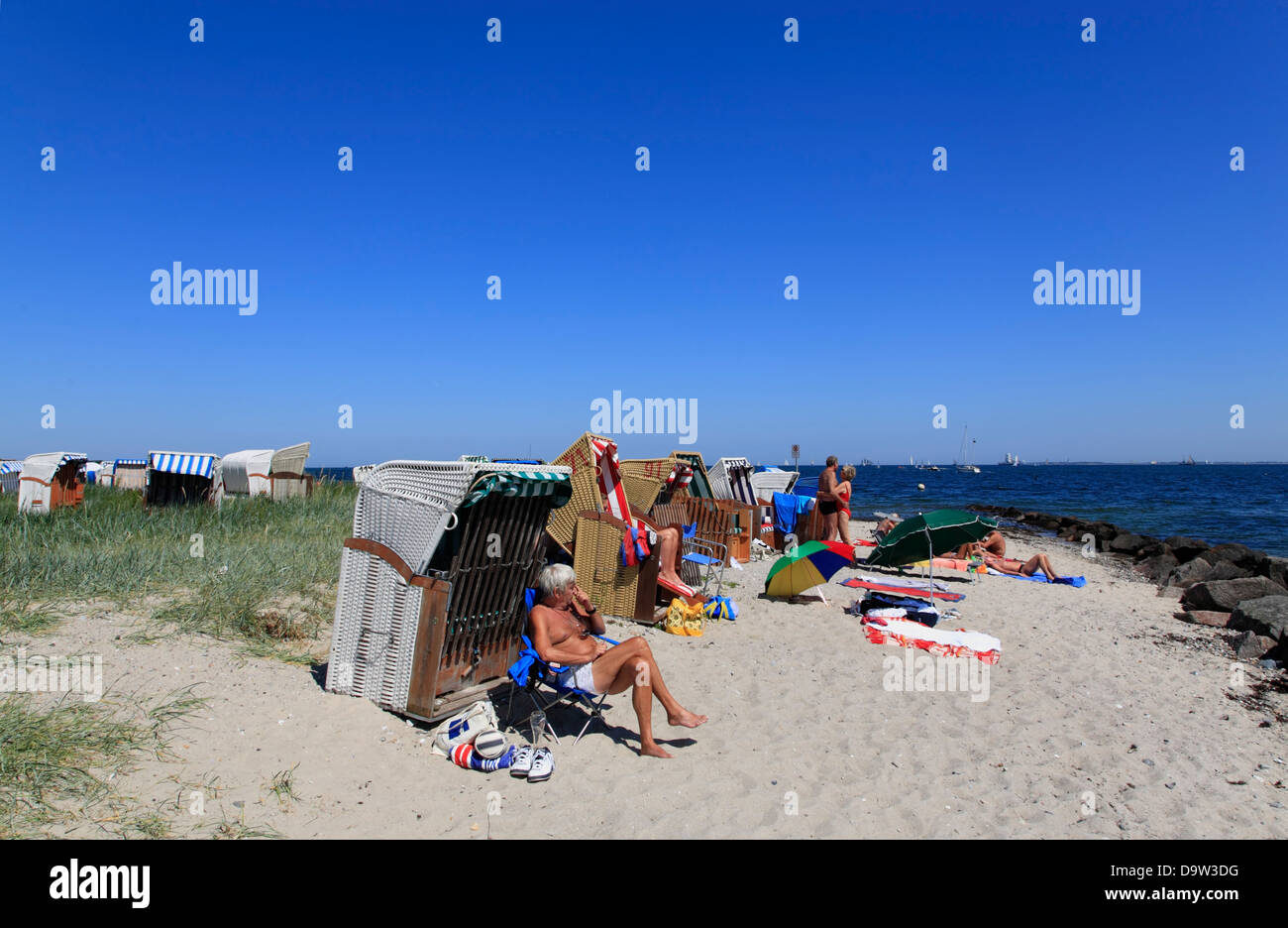 Strande beach, Kiel bay, Schleswig-Holstein, Germany, Europe Stock ...