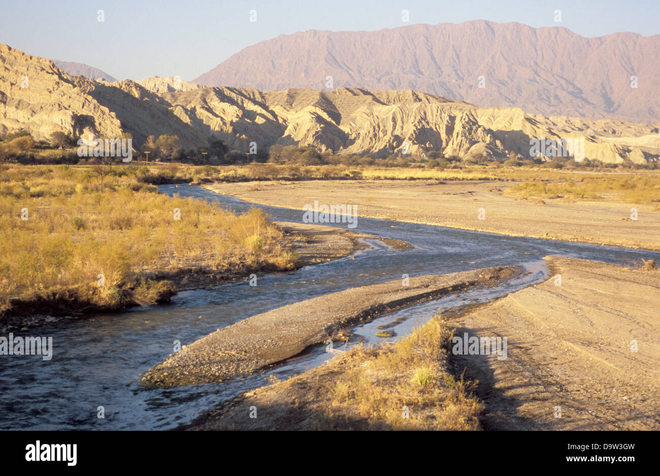 River winding through the Atacama Desert near Calafate, Argentina Stock ...