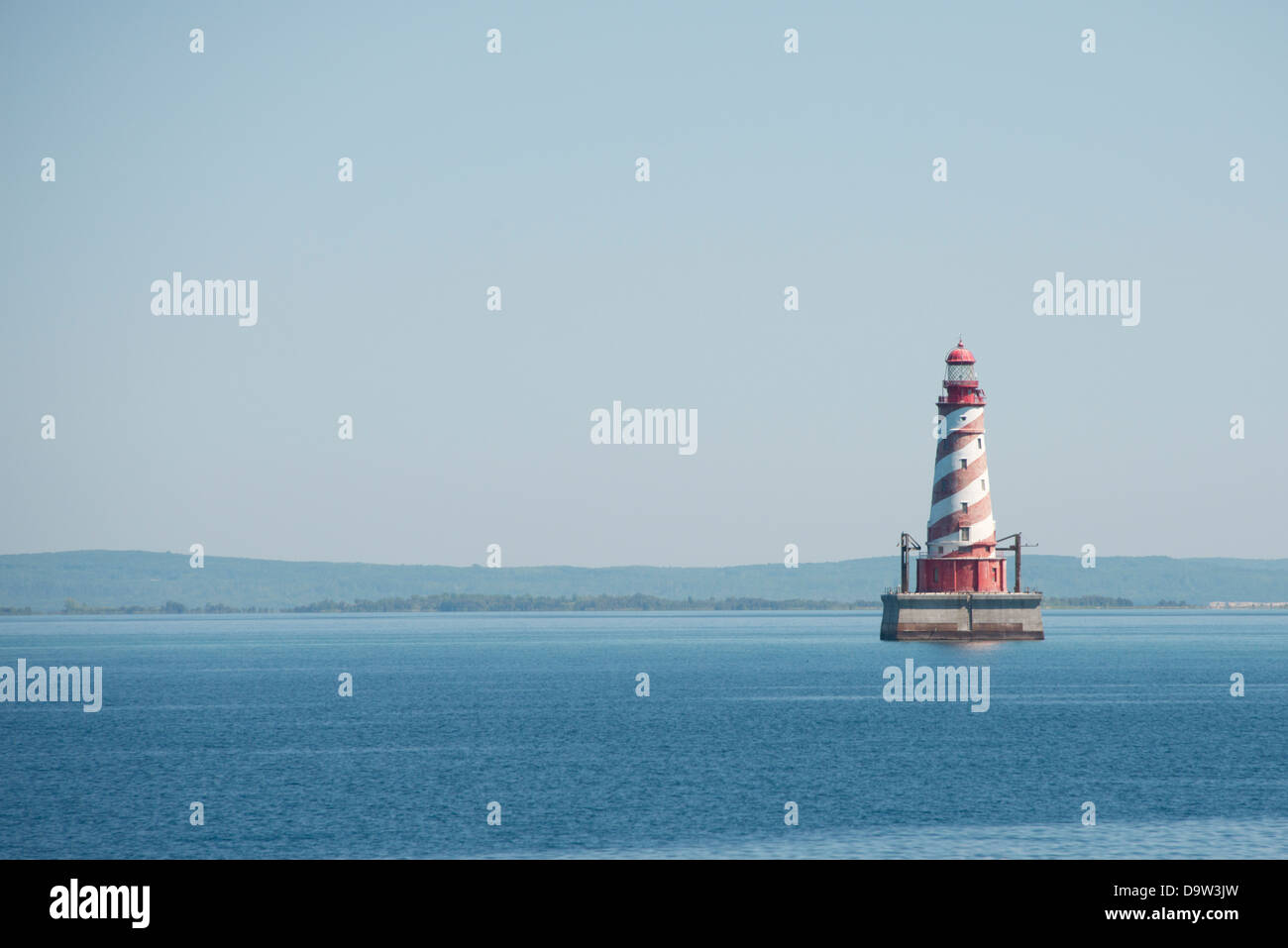 Michigan, Great Lakes, Lake Michigan, White Shoal Lighthouse Stock ...