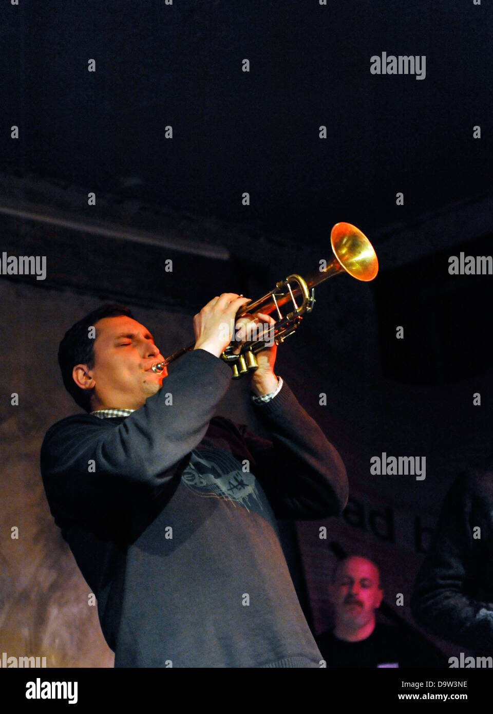 Polish jazz ensemble performing in a cellar club in the bohemian ...