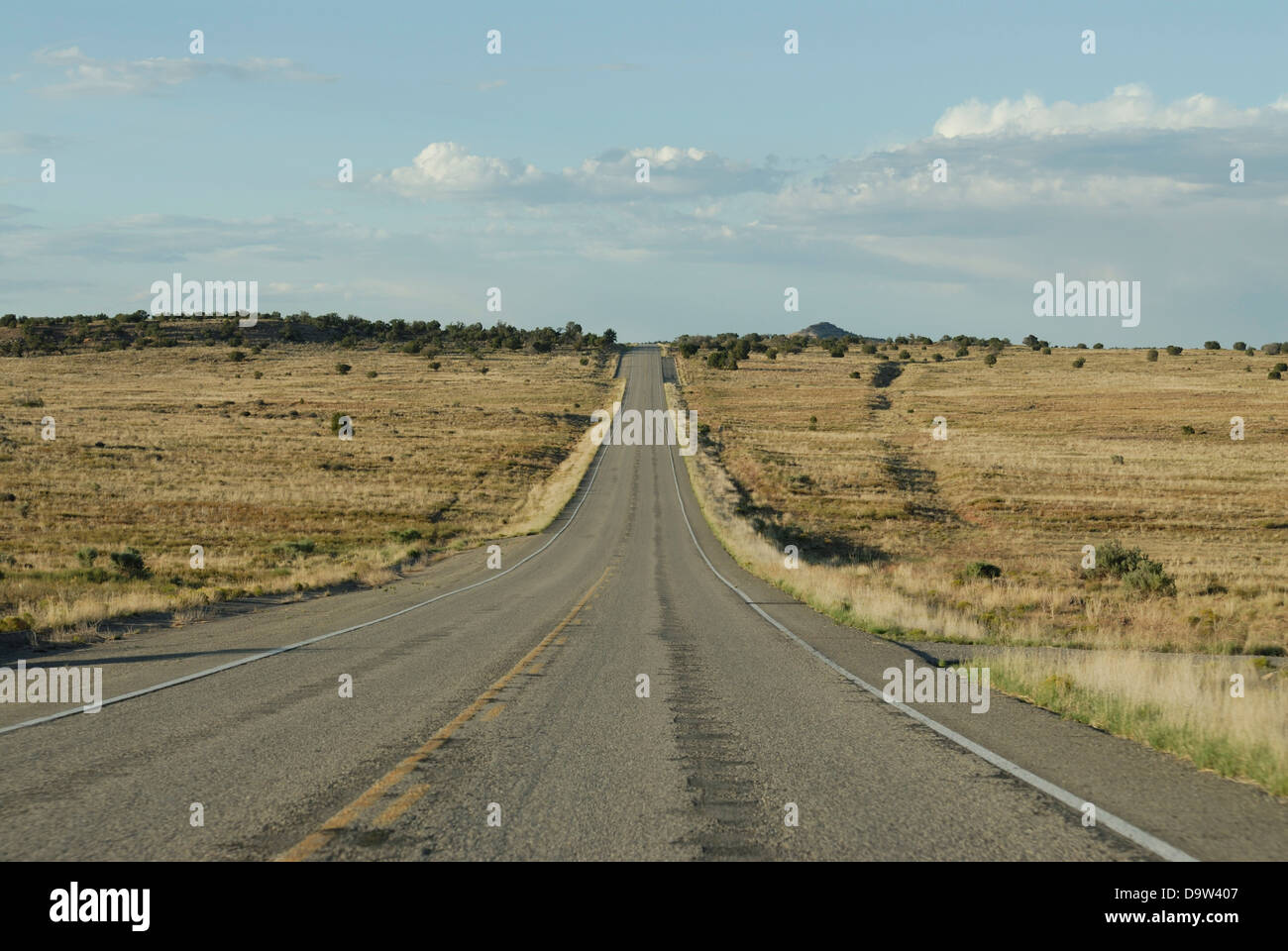 Straight road on top of a plateau at the Island in the Sky, Canyonlands ...