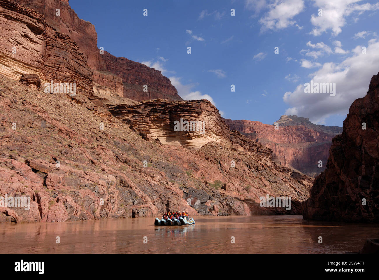 Raft on the Colorado River through the Grand Canyon, Arizona, USA Stock ...
