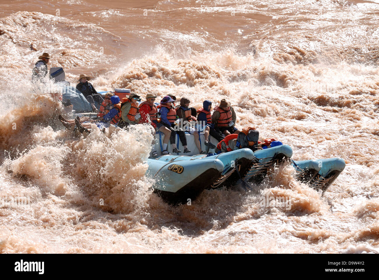 Raft going through Lava rapid on the Colorado River, Grand Canyon, Arizona, USA Stock Photo - Alamy