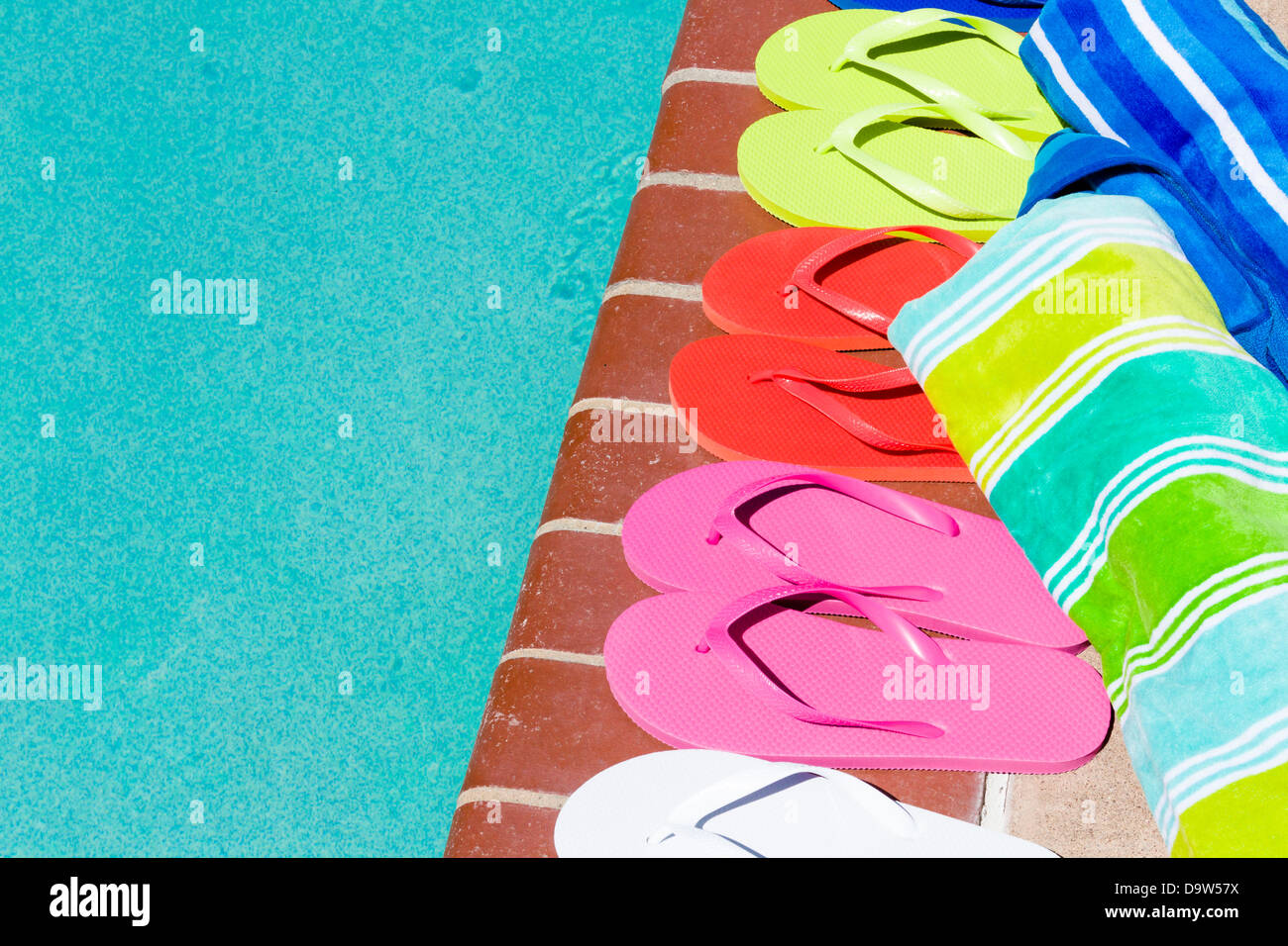 Orange flip flops towel hi-res stock photography and images - Alamy