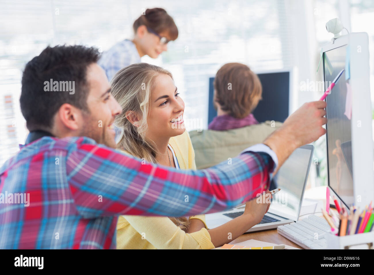 Pointing screen group hi-res stock photography and images - Alamy