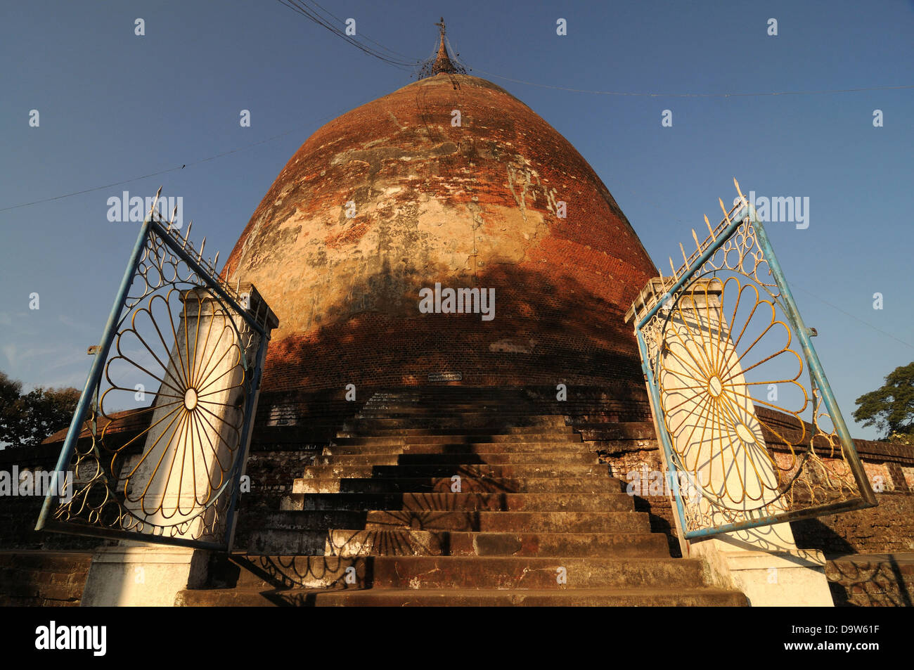 Facade of an ancient pagoda, Payday Paya, Pyay, Bago Region, Myanmar ...