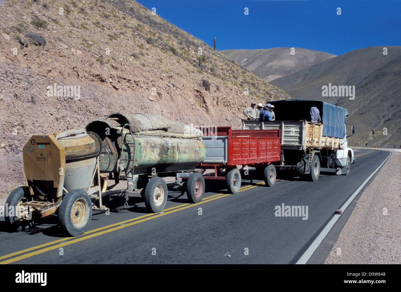 Freight truck in the Atacama Desert near Salta, Argentina Stock Photo ...