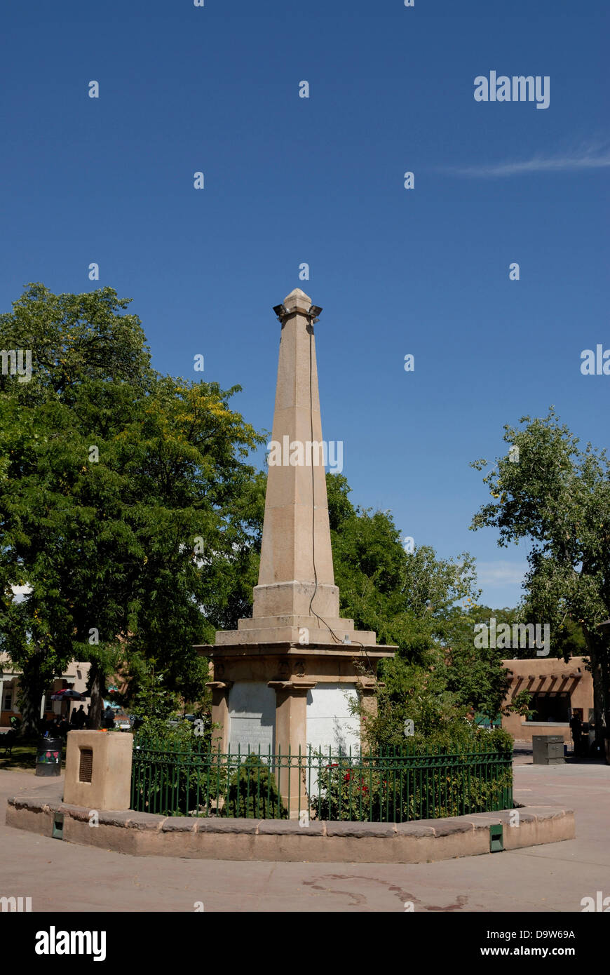 Obelisk in a park, Santa Fe Plaza, Santa Fe, New Mexico, USA Stock ...