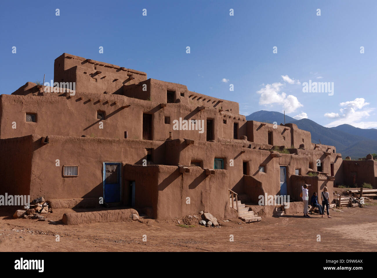 Old Indian Pueblo made of adobe in Martinez Hacienda, Taos County, New ...