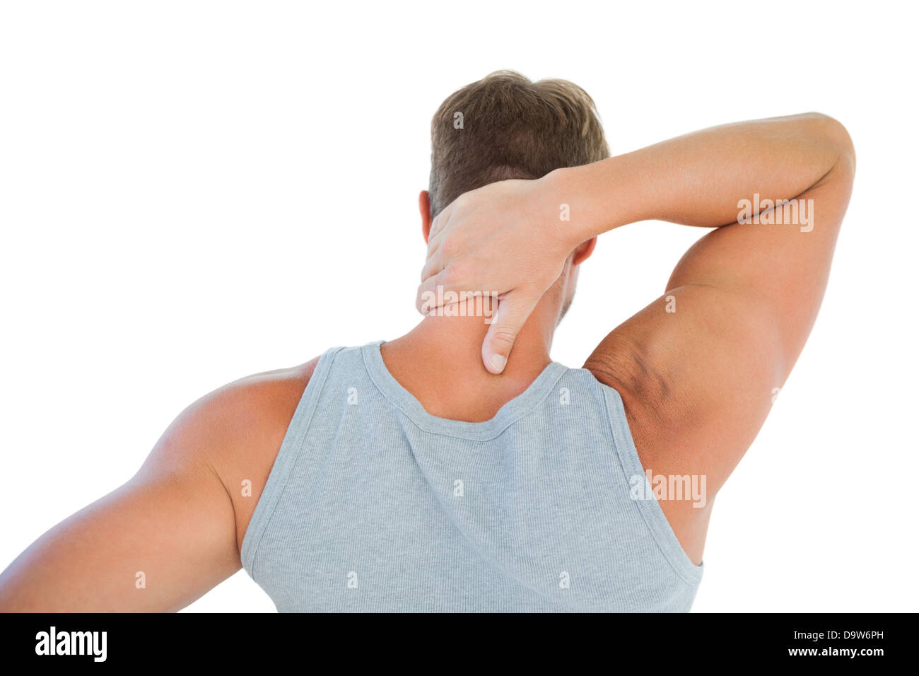 Man having a neck ache Stock Photo - Alamy