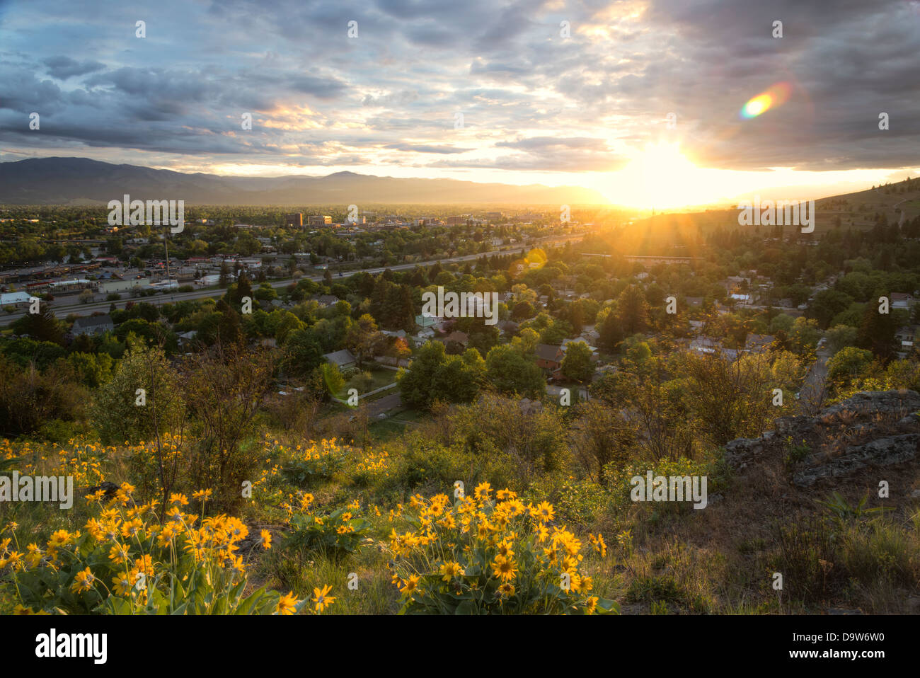 Sunset over Missoula Montana (Lower Rattlesnake Stock Photo - Alamy