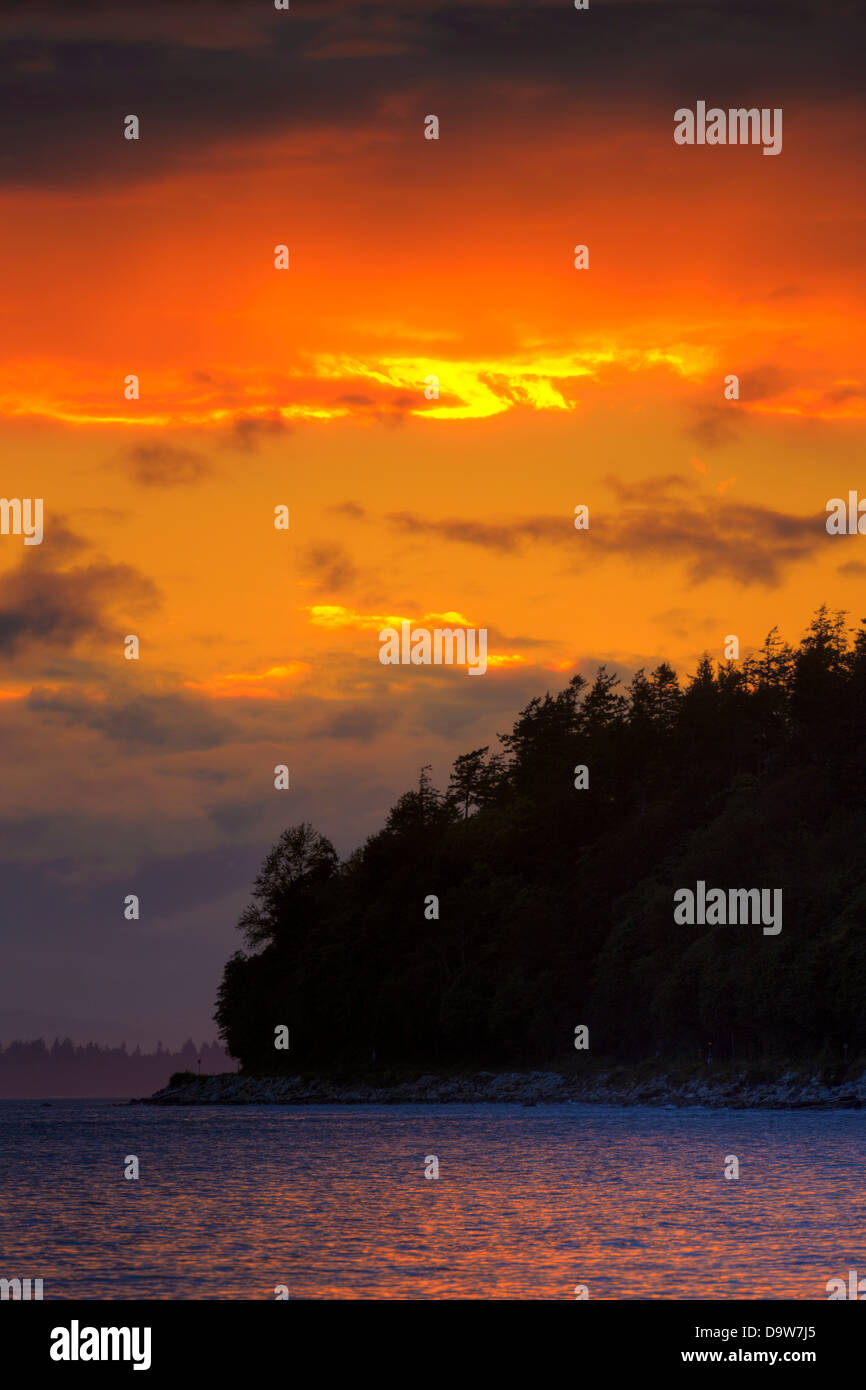 Canada, British Columbia, Sea landscape at sunset Stock Photo - Alamy