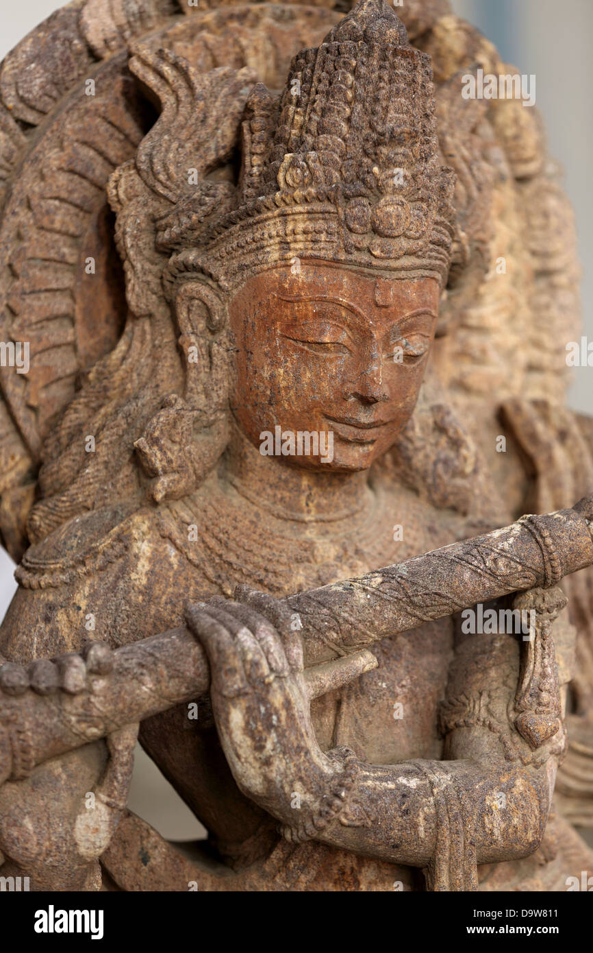 Krishna stone carving India Stock Photo - Alamy