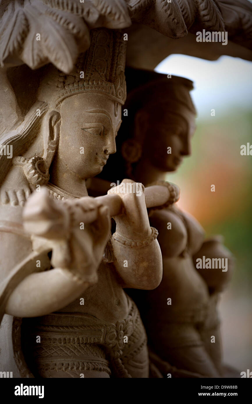 Radha Krishna stone carving India Stock Photo - Alamy
