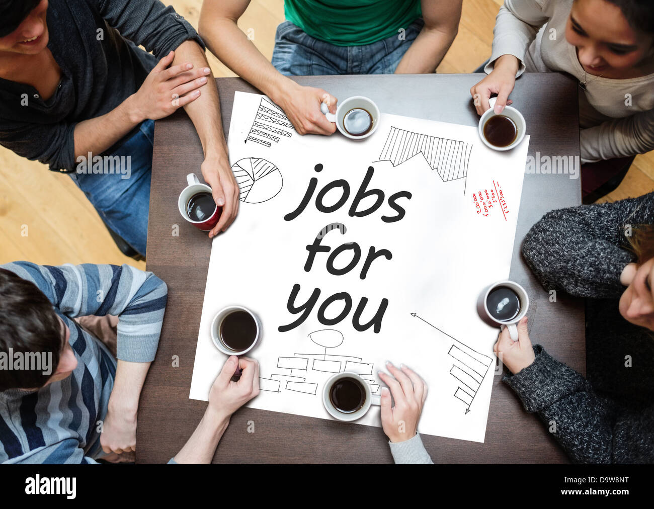 Jobs for you written on a poster with drawings of charts Stock Photo ...