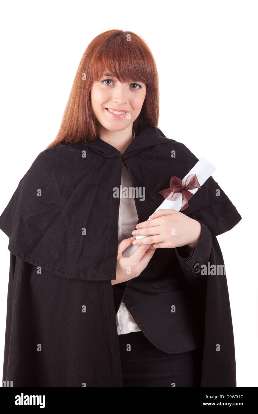 Young graduated woman in university costume Stock Photo - Alamy