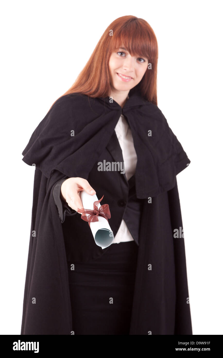 Young graduated woman in university costume Stock Photo - Alamy