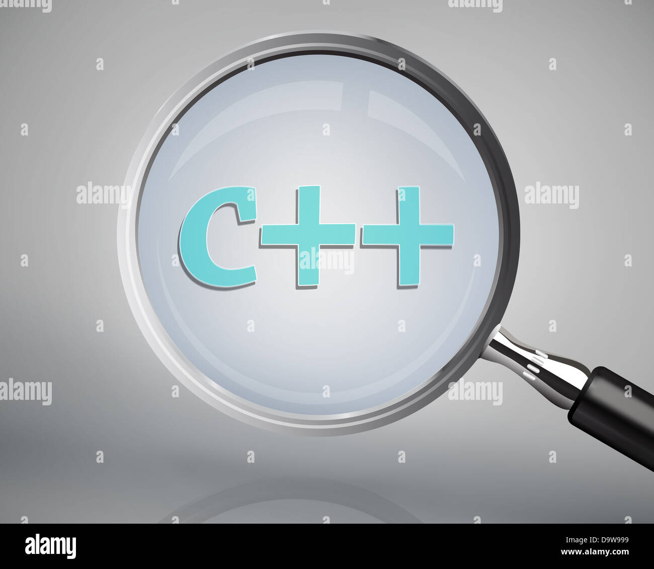 Magnifying glass showing c++ word Stock Photo - Alamy
