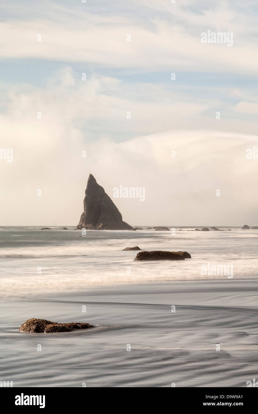 USA, Washington, Oil City, Olympic National Park, Rocks and pinnacle on ...