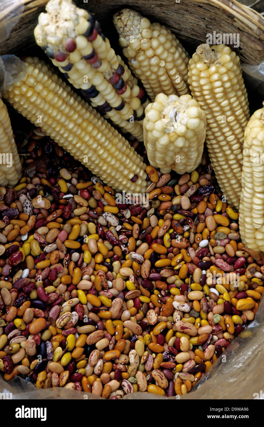 Uganda, Fort Portal, Market Scene, Produce, Colorful Beans And Corn ...