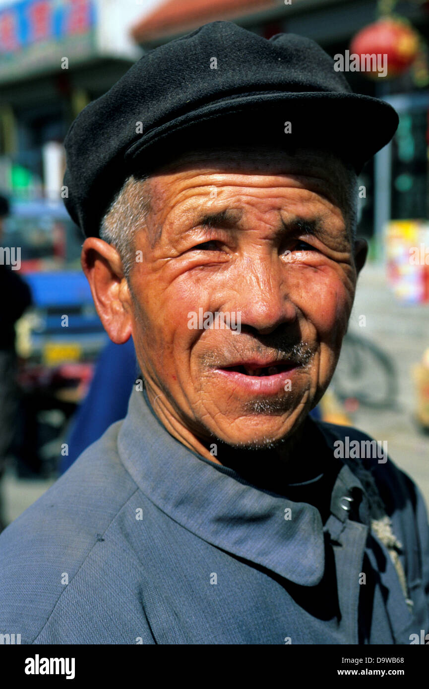China, Near Beijing, Small Town, Street Market Scene, Portrait Of Man ...