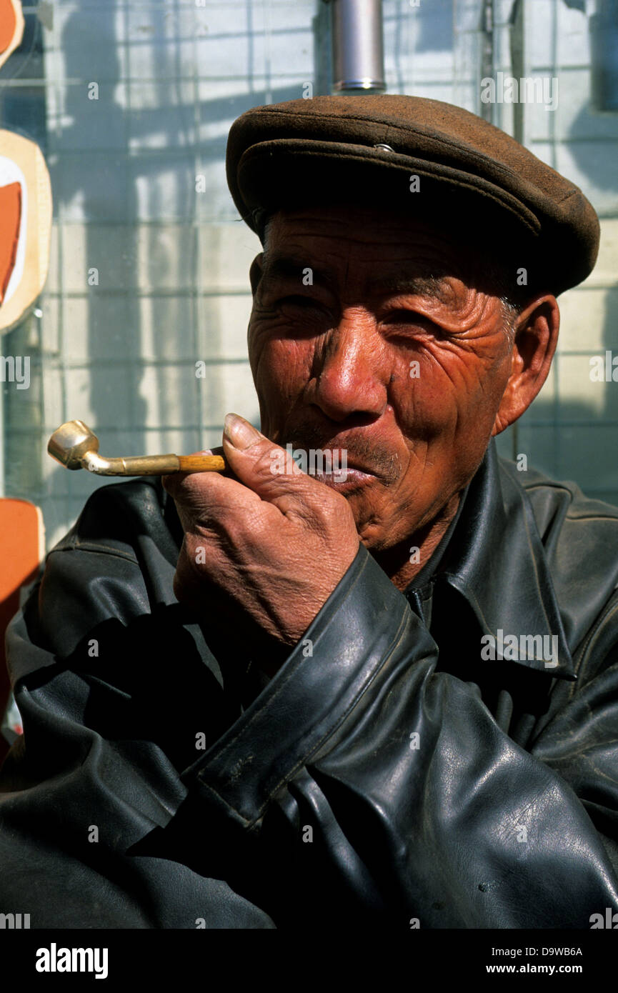 China, Near Beijing, Small Town, Street Market Scene, Portrait Of Man ...