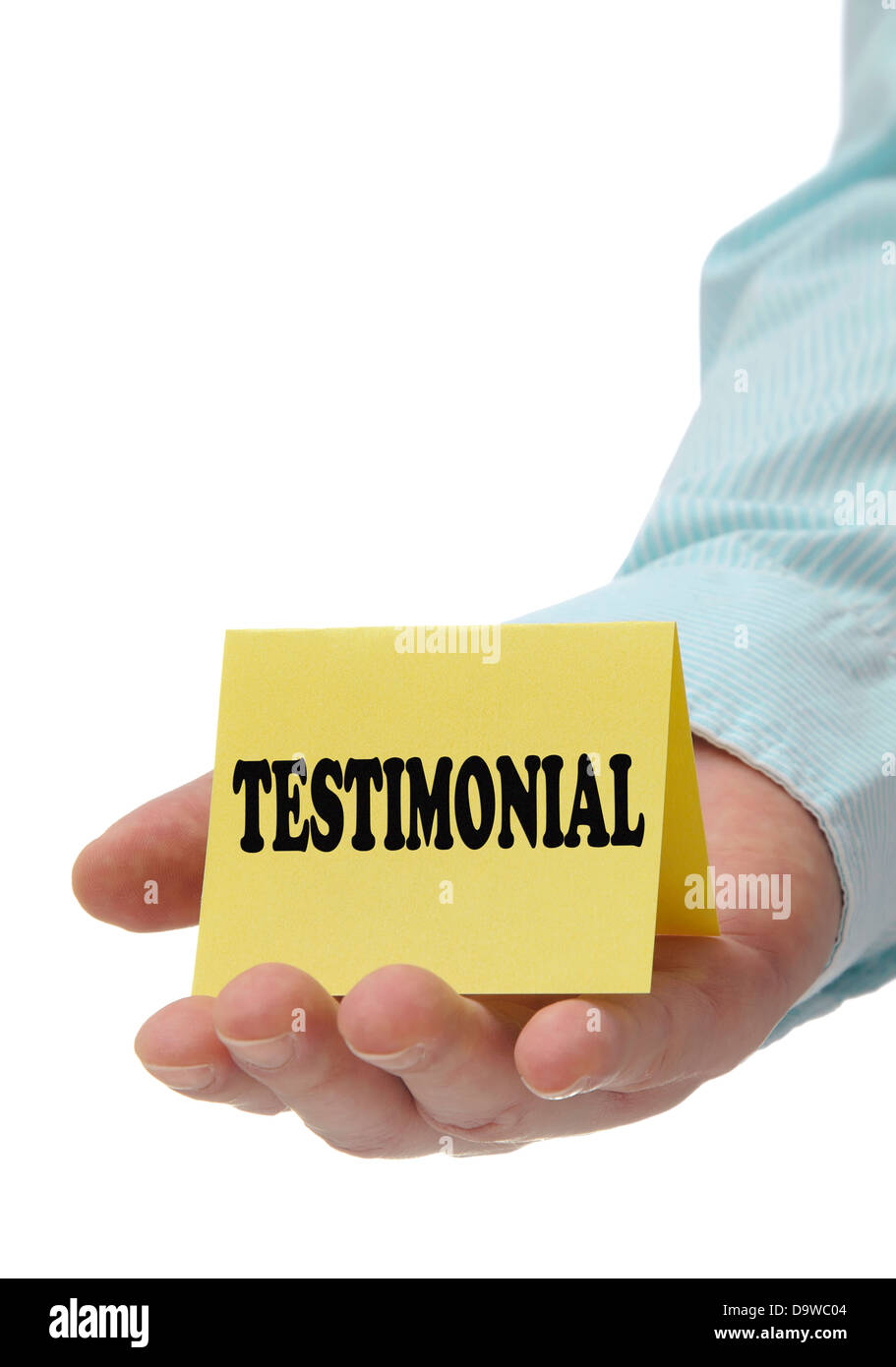 Testimonial - sign serial Stock Photo - Alamy