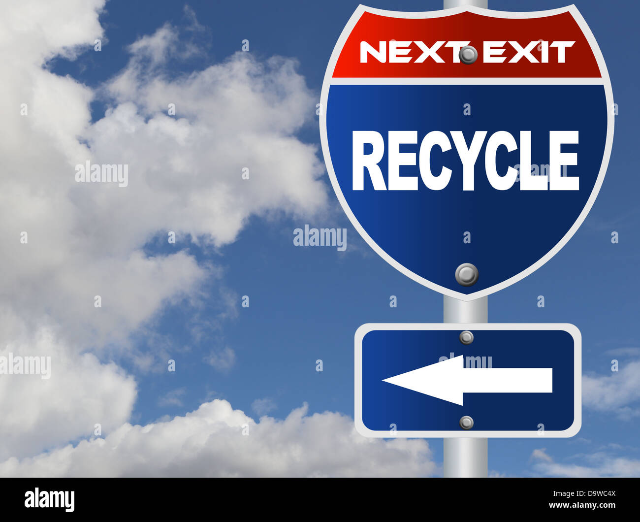 Recycle road sign Stock Photo - Alamy