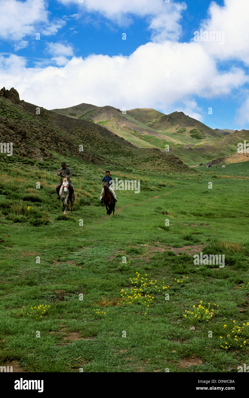 Mongolia, Gobi Desert, Near Dalanzadgad, Yolyn Am Valley, Horseback ...