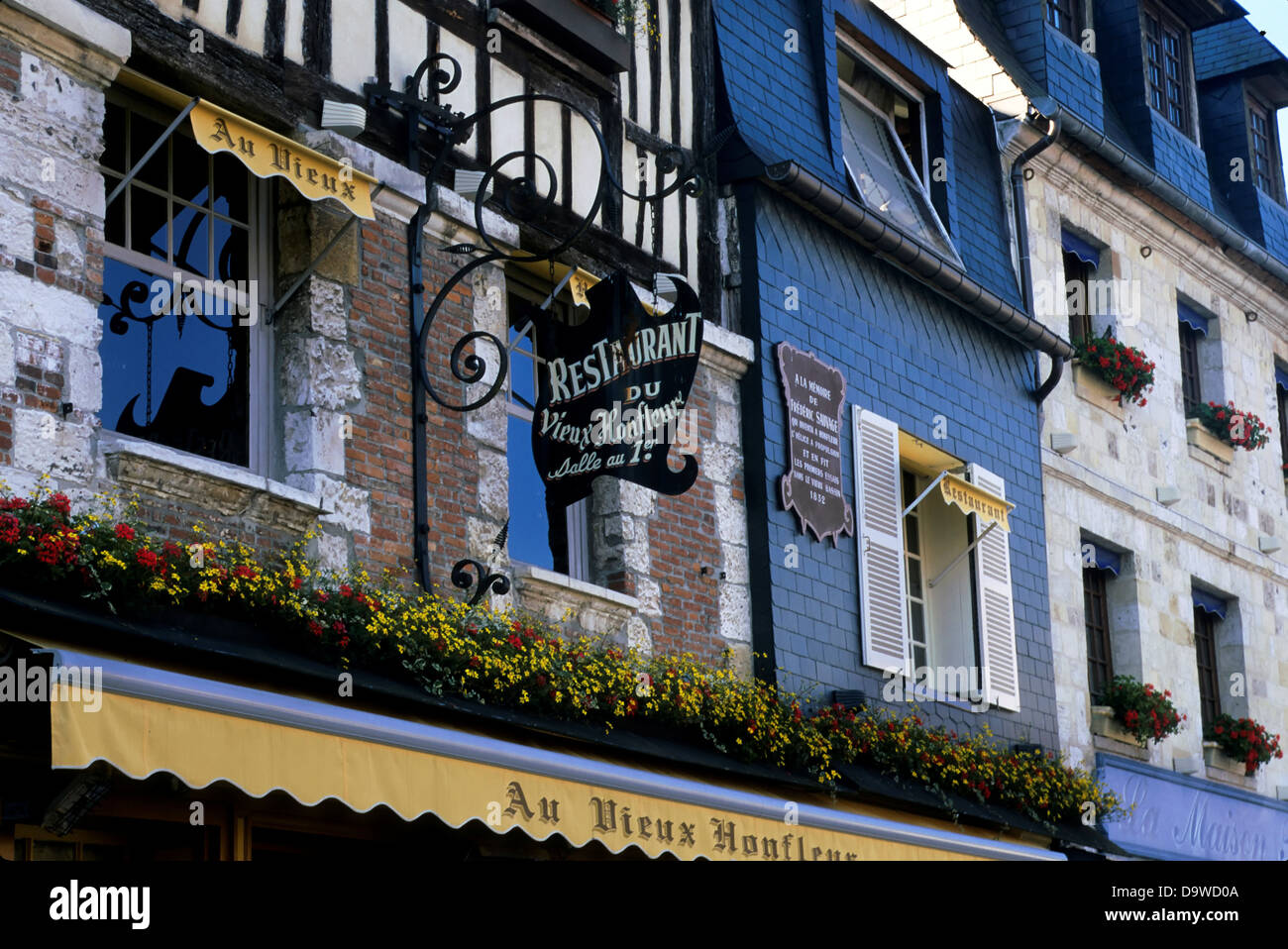 France, Normandy, Honfleur, Street Scene, Restaurant Stock Photo - Alamy