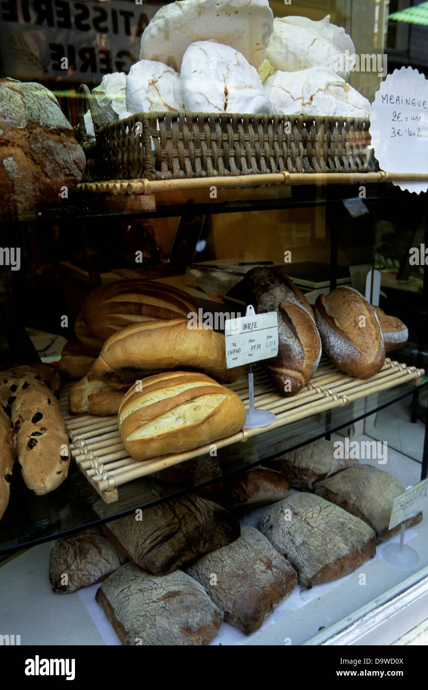 France, Normandy, Honfleur, Street Scene, Bakery, Breads Stock Photo ...