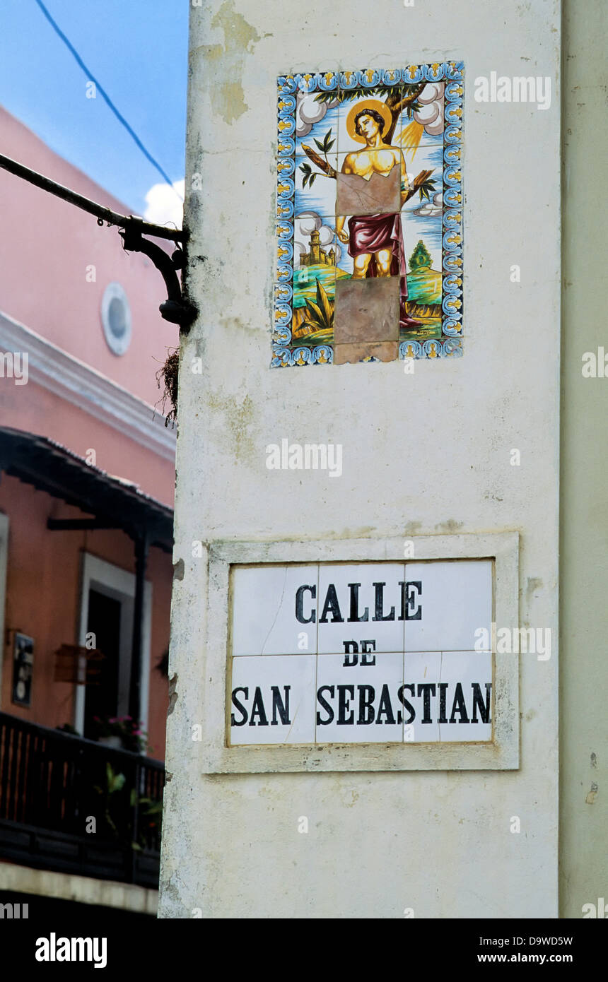 Puerto Rico, Old San Juan, Colonial Architecture, Street Sign Stock ...
