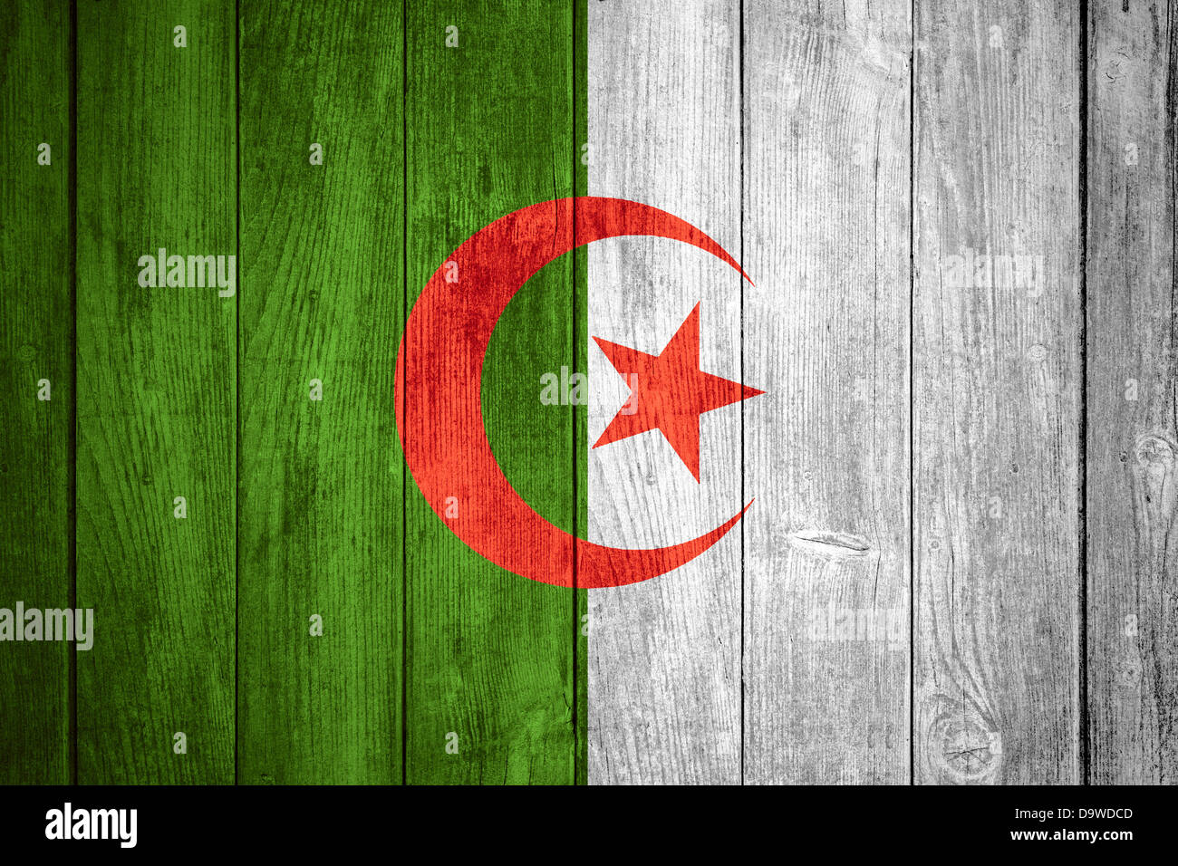 flag of Algeria or white, green, red and white Algerian banner on ...