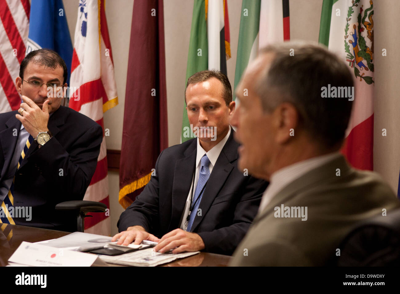 The U.S. Customs and Border Protection Commissioner is seen meeting ...
