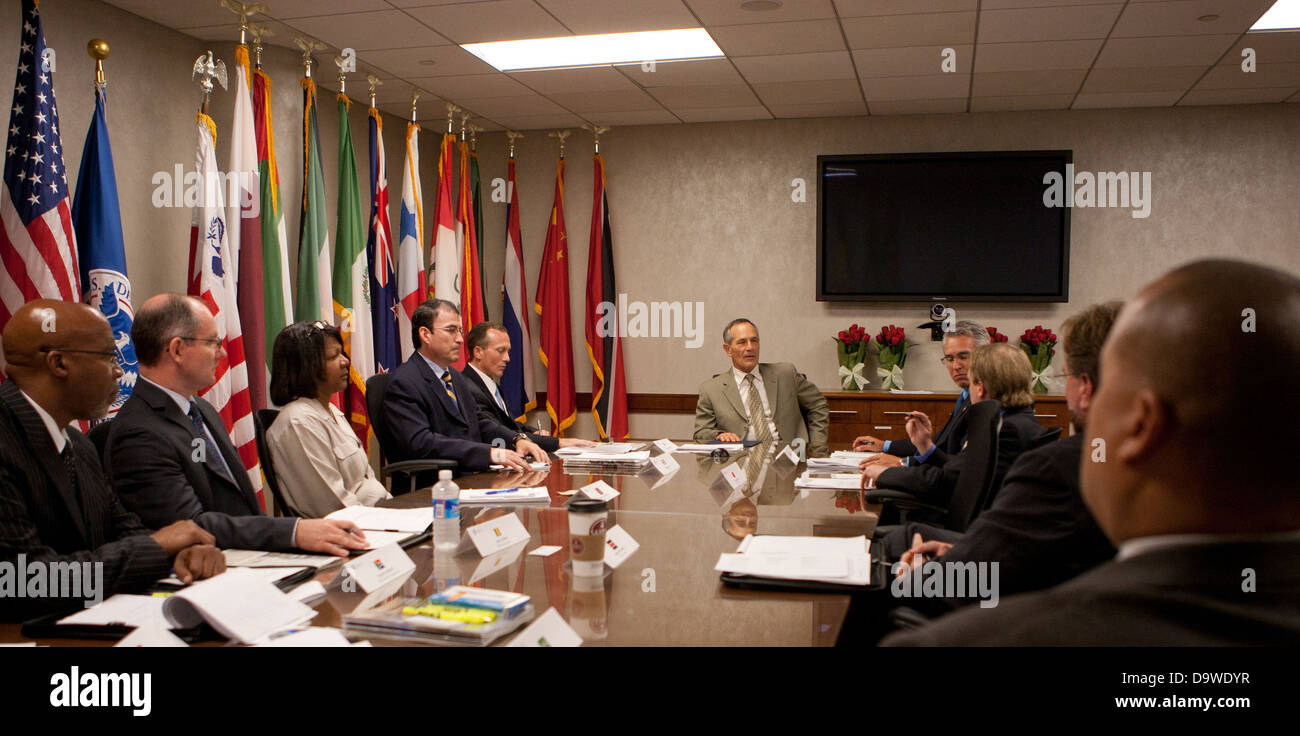 This image captures the meeting between the U.S. Customs and Border ...