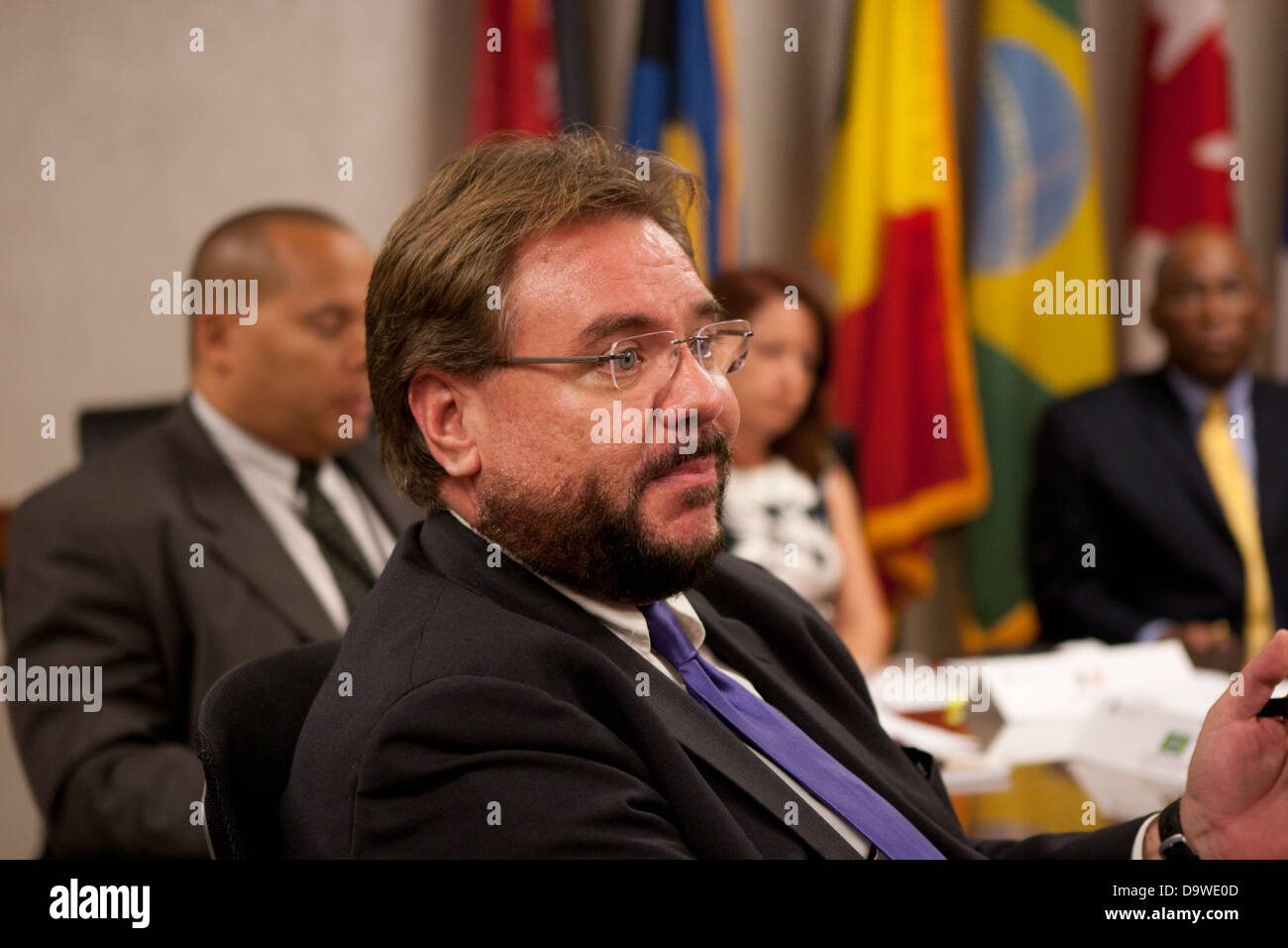 This photo captures a meeting between the U.S. Customs and Border ...