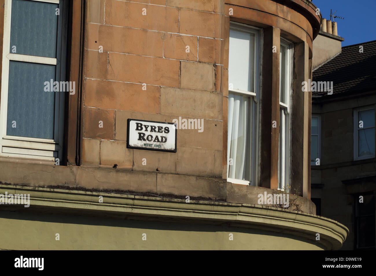 A road sign for Byres Road in Glasgow, Scotland, UK Stock Photo - Alamy