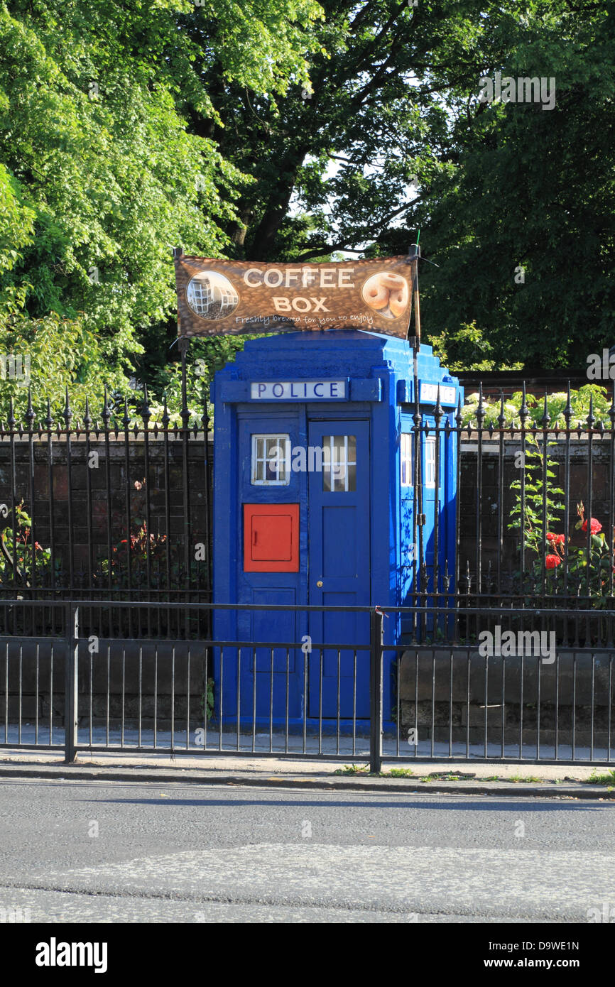 An old police box converted into a coffee shop Stock Photo - Alamy