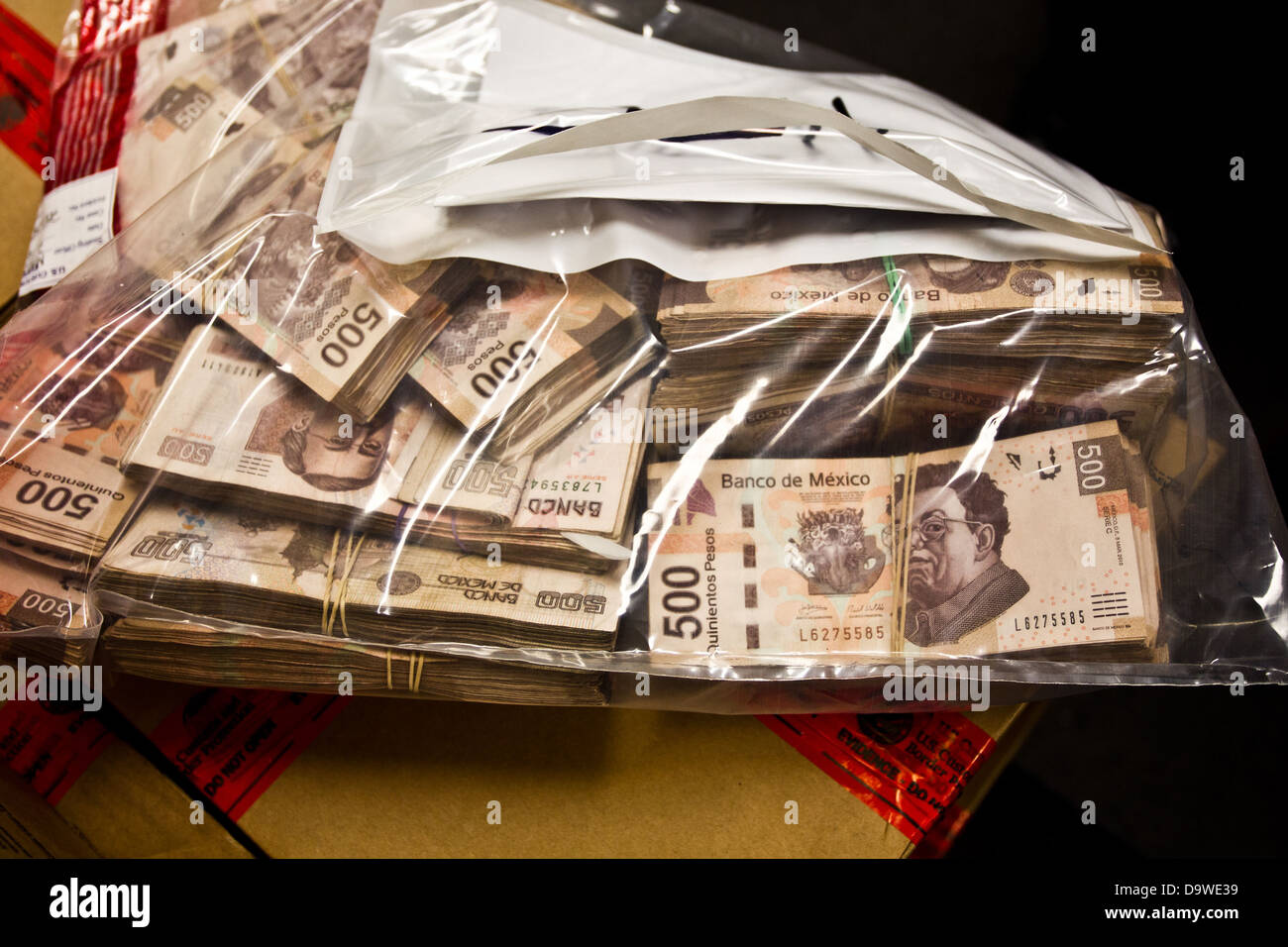 In 2012, counterfeit pesos were seized at San Ysidro, California, along ...